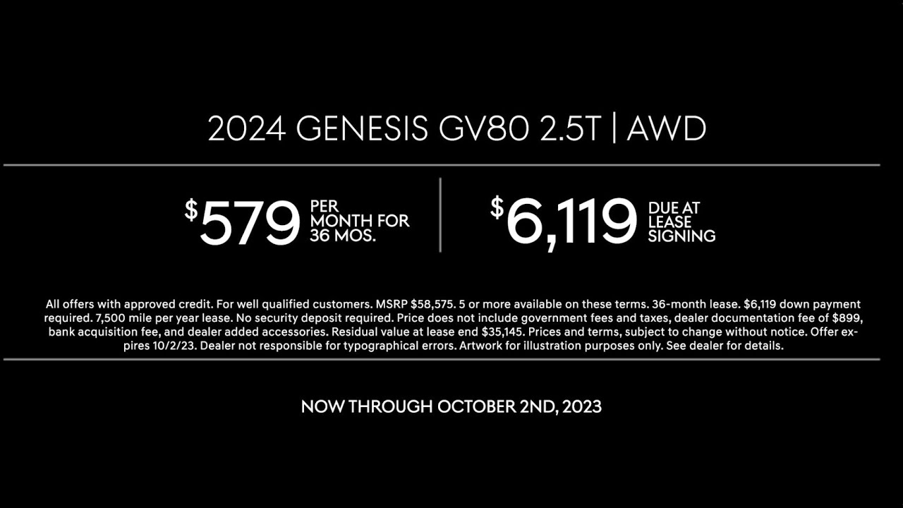 Lease a 2024 Genesis GV80 AWD for just $579/mo | Delray Genesis - YouTube