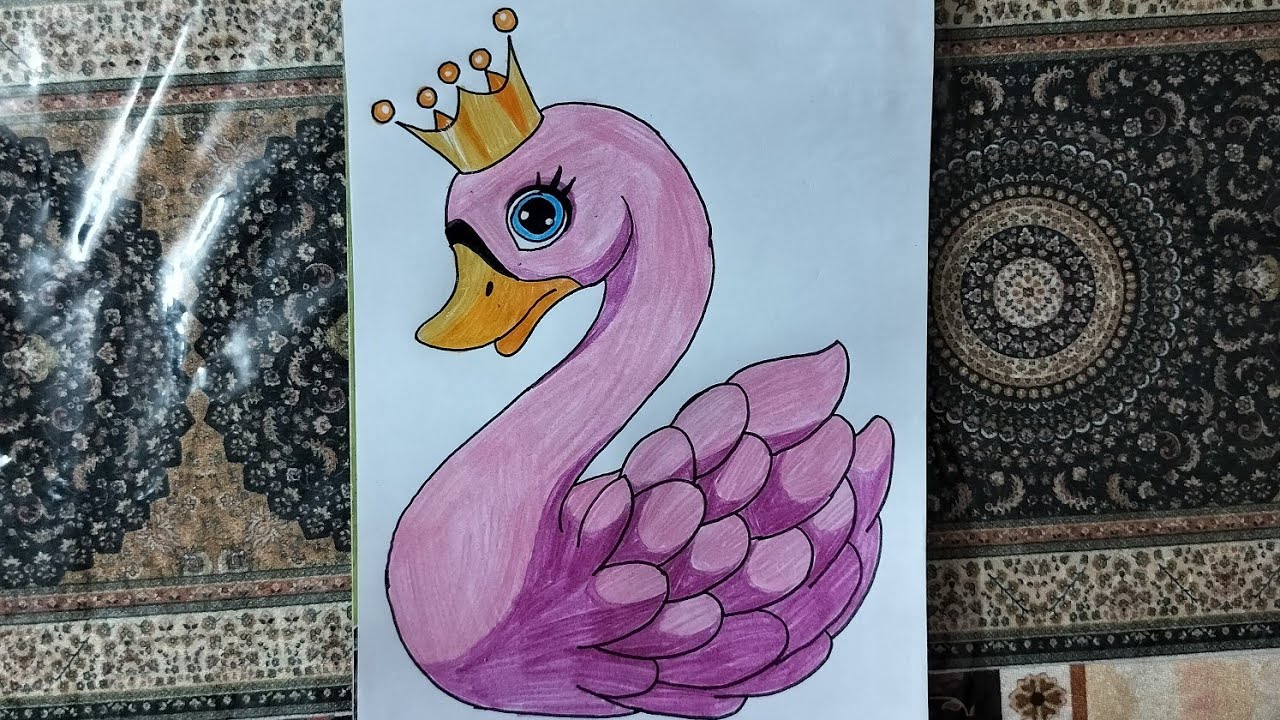 Easy Way To Draw Swan Step By Step || Swan Princess Drawing For ...