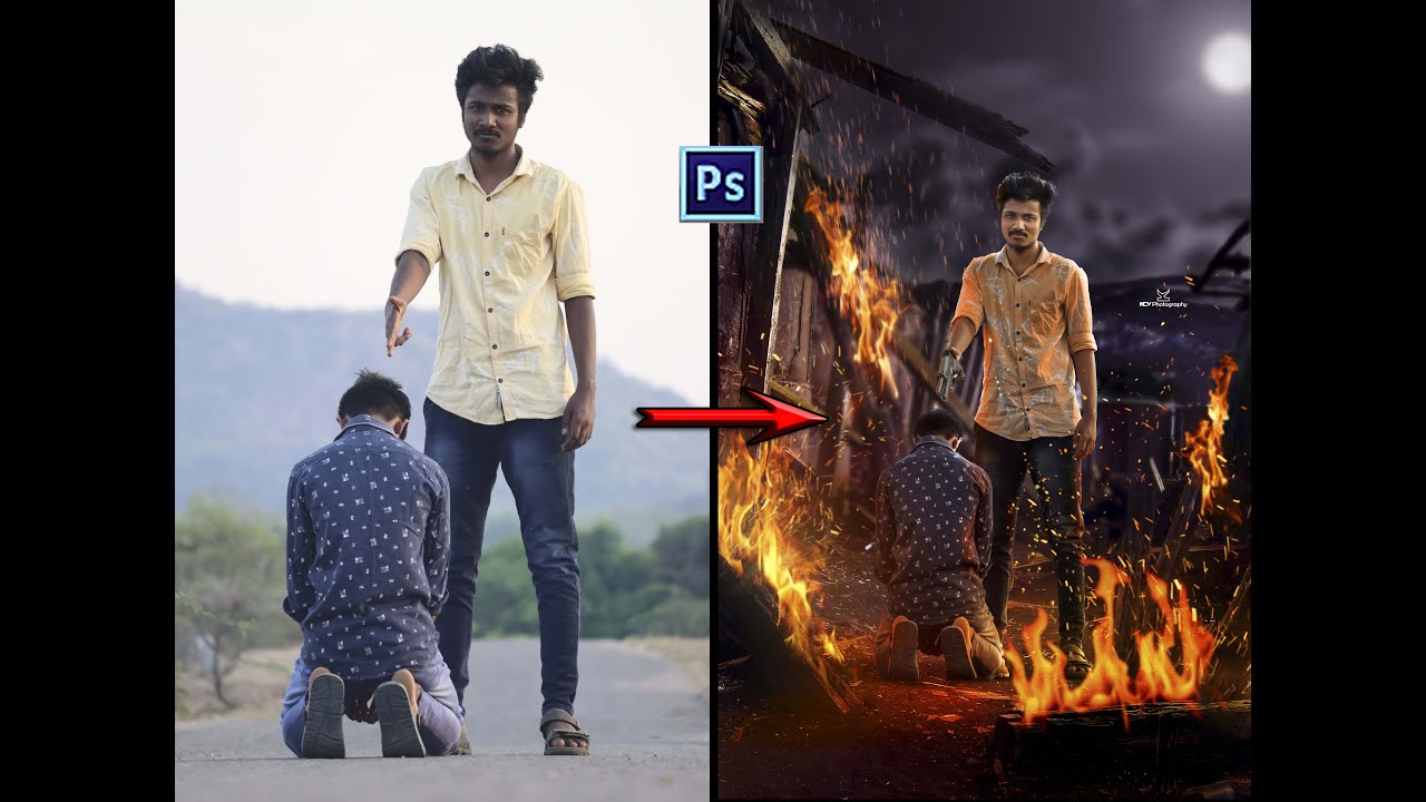 Fire manipulation in Adobe Photoshop - YouTube