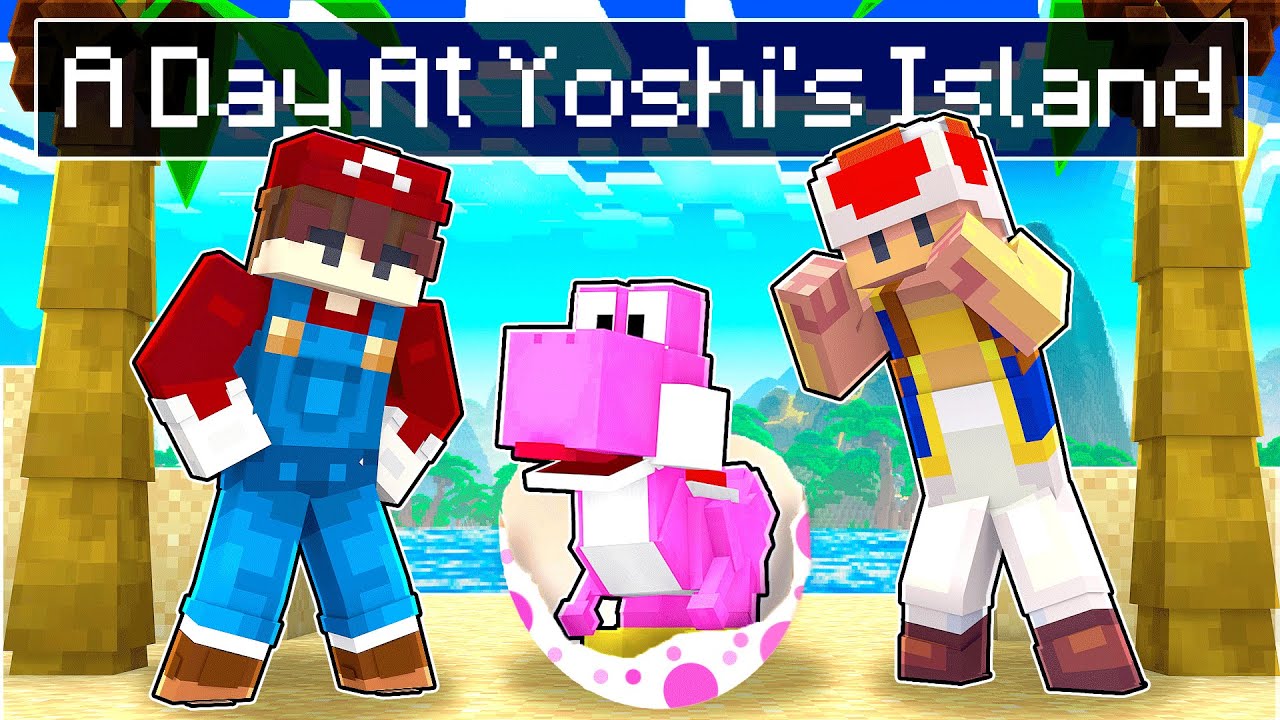 A Day At Minecraft YOSHI'S ISLAND! | Minecraft Mario Movie Life | [2 ...