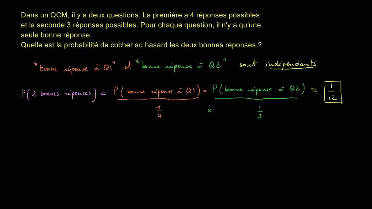 Exemple - obtenir deux bonnes réponses à un examen - YouTube