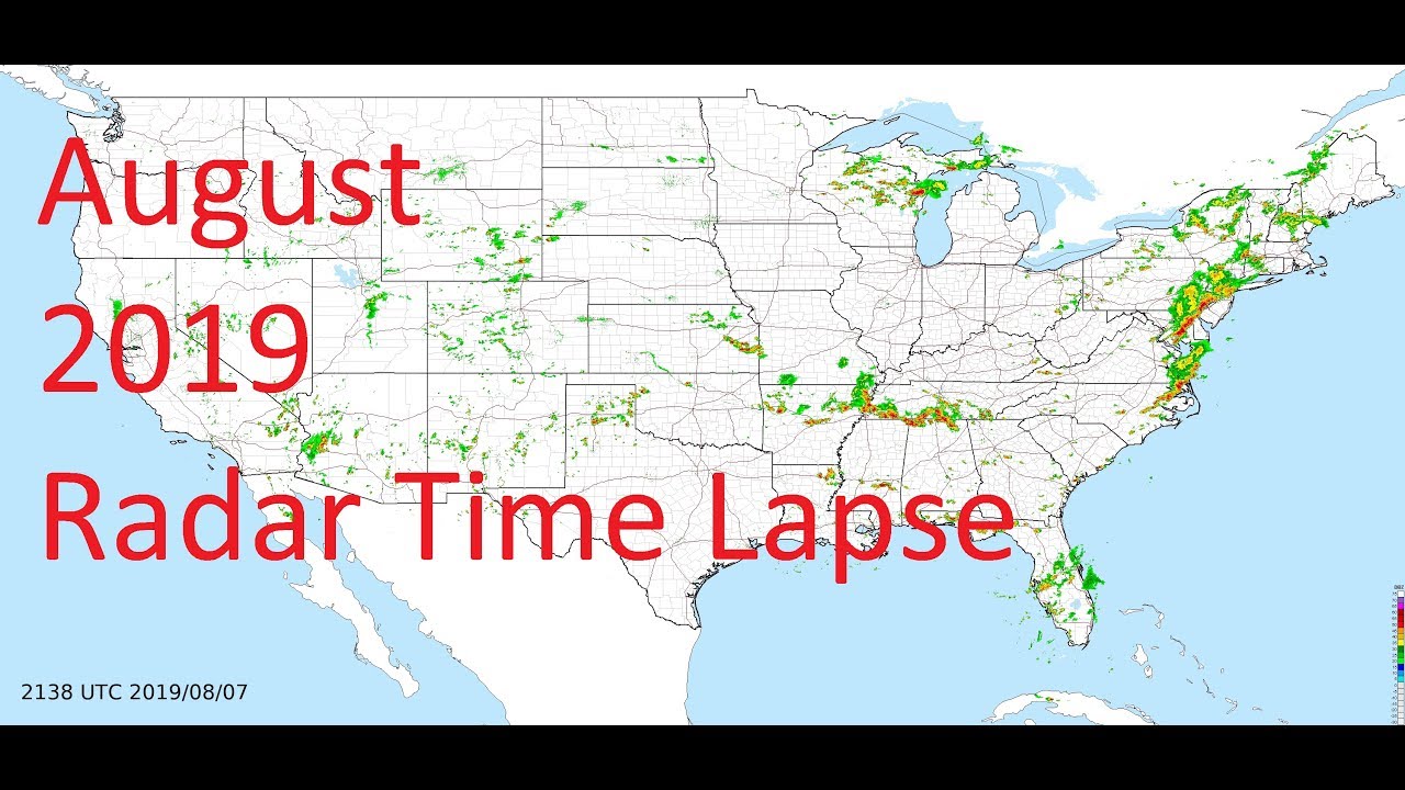 August 2019 US Weather Radar Time Lapse Animation - YouTube