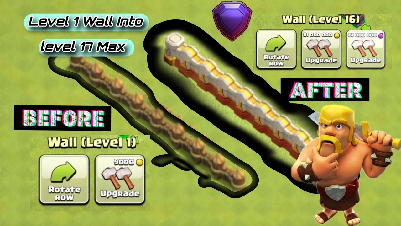 Upgrading Level 1 Wall to Max Level || From Beginner to Fortress || # ...