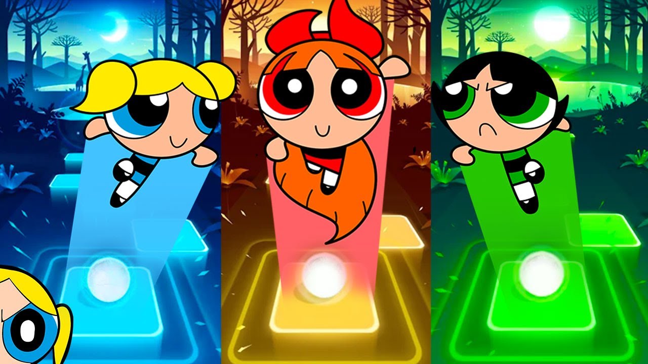 The Powerpuff Girls in Tiles Hop EDM Rush | Bubbles VS Blossom VS ...