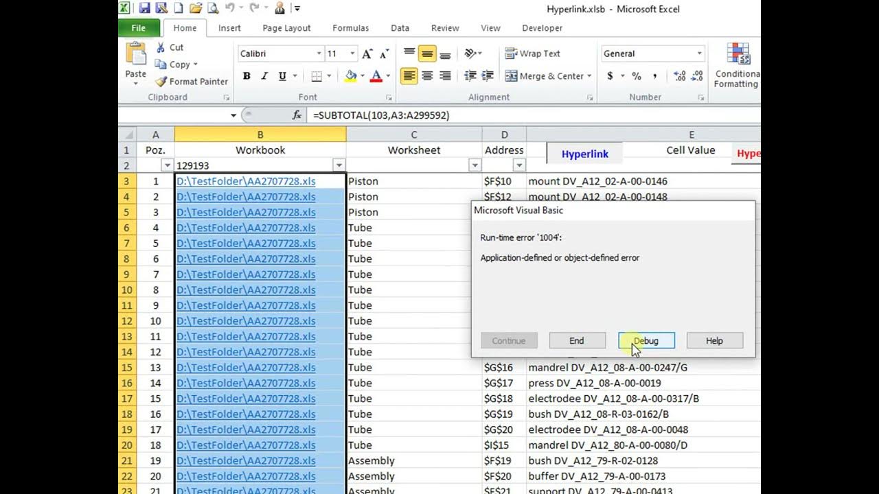 How to overcome the limit of 65530 hyperlinks in an Excel worksheet. - YouTube