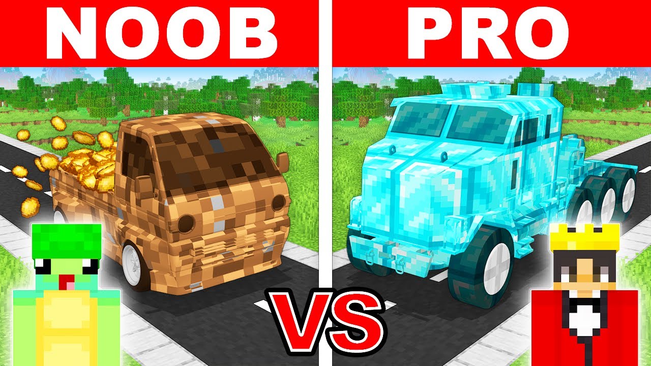 NOOB vs PRO: TRUCK House Build Challenge in Minecraft - YouTube
