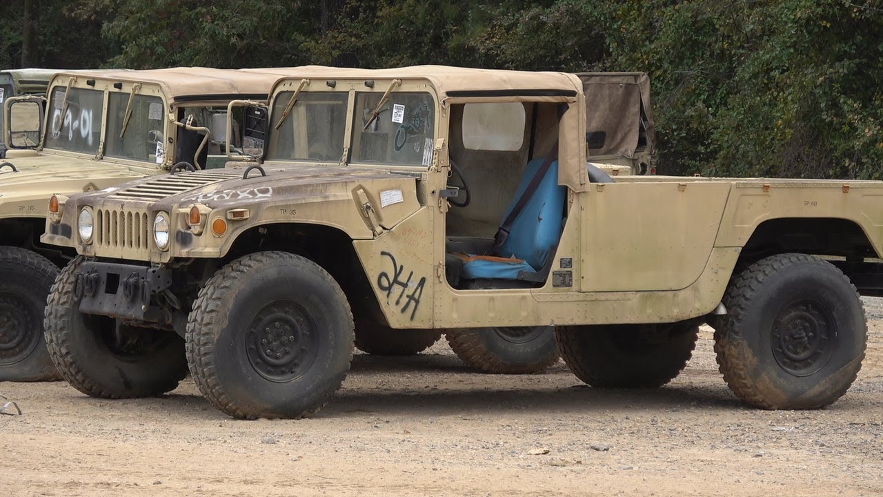 Hauling Humvee from Govplanet in Hooks Texas & Walk Around Yard - YouTube