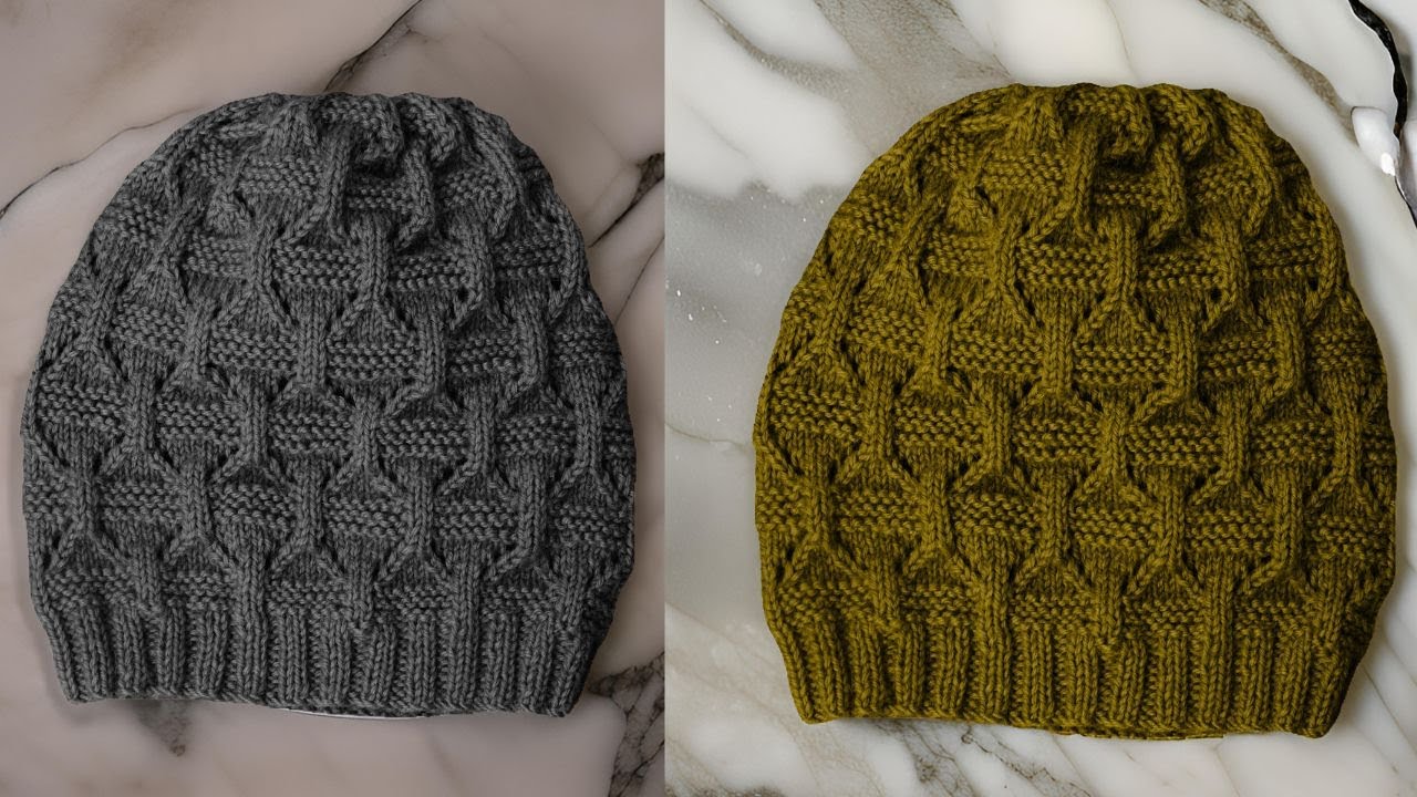 Lace hat knitting pattern for beginners | Ladies gents cap knitting ...