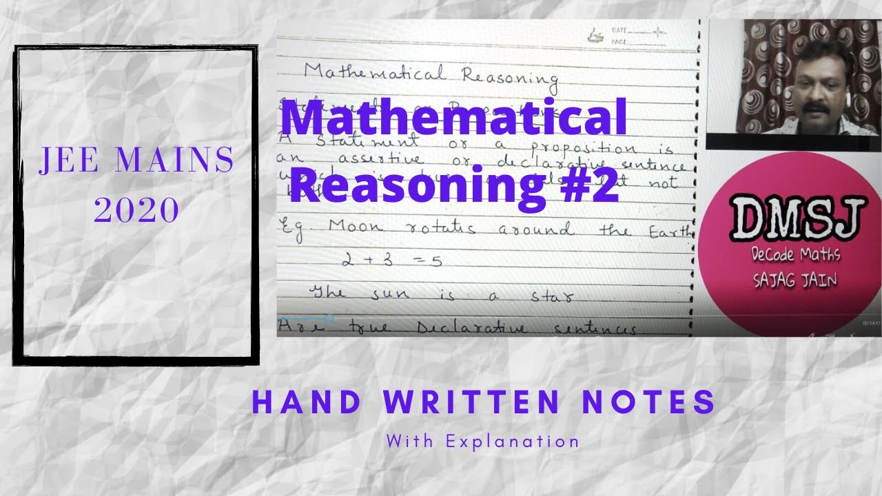 Mathematical Reasoning #2|Hand written Notes| with explanation by Sajag ...