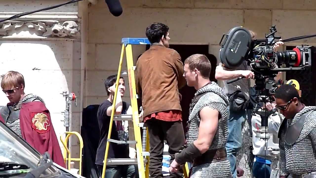 Shooting Merlin Season 5 - Tom with imaginary horse - YouTube