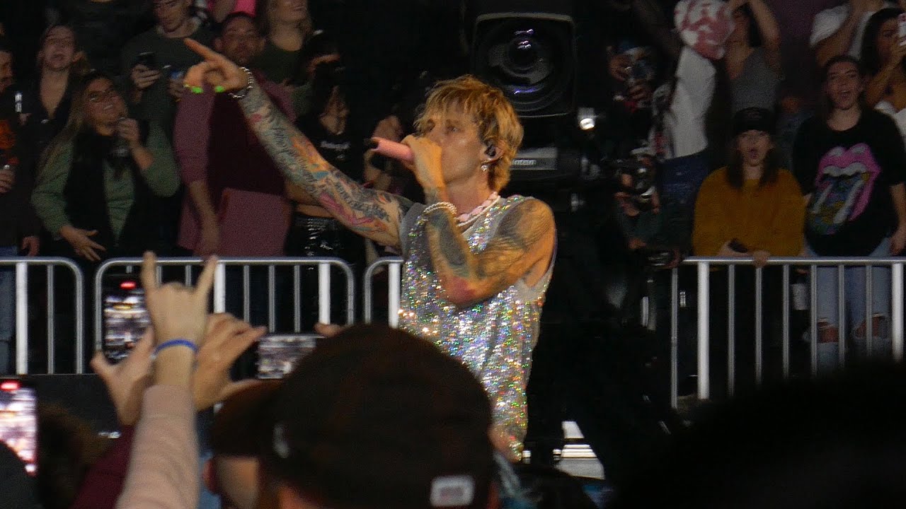 Machine Gun Kelly interacts with Fans during concert (Cleveland, Ohio ...