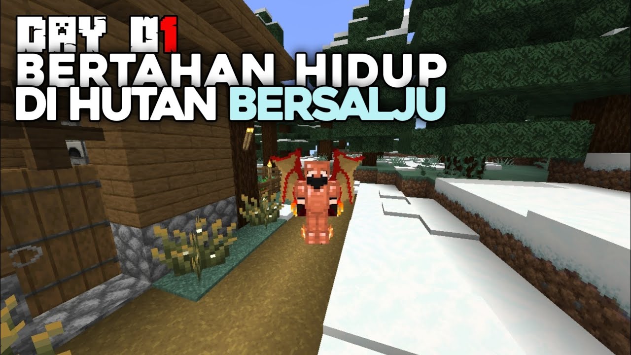 Survival Di Biome Terdingin! Snowy Spruce Challenge Day 1 - YouTube