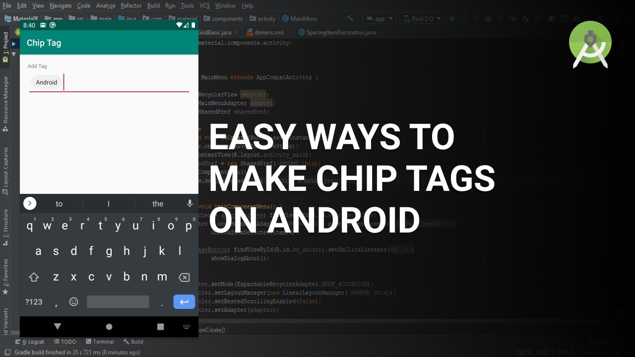 How to make a tag chip on Android - YouTube