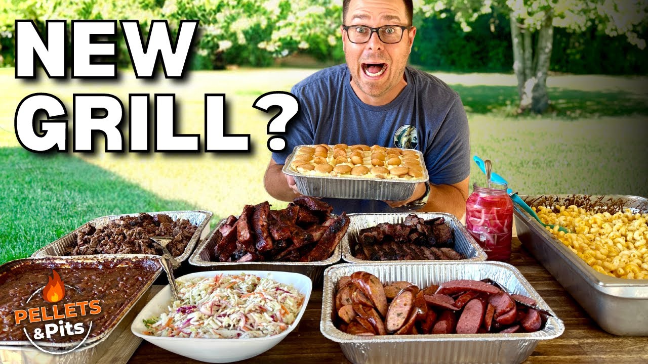 New GRILL Handling a HUGE BBQ Feast for 30 People! Brisket, Ribs ...