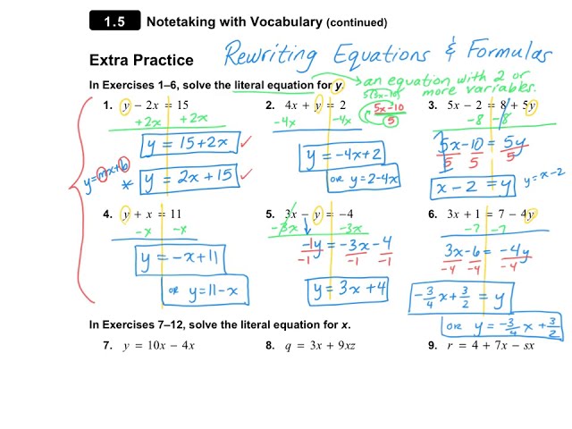 Rewriting Formulas Worksheet A5a – Rearranging Formulas To Change