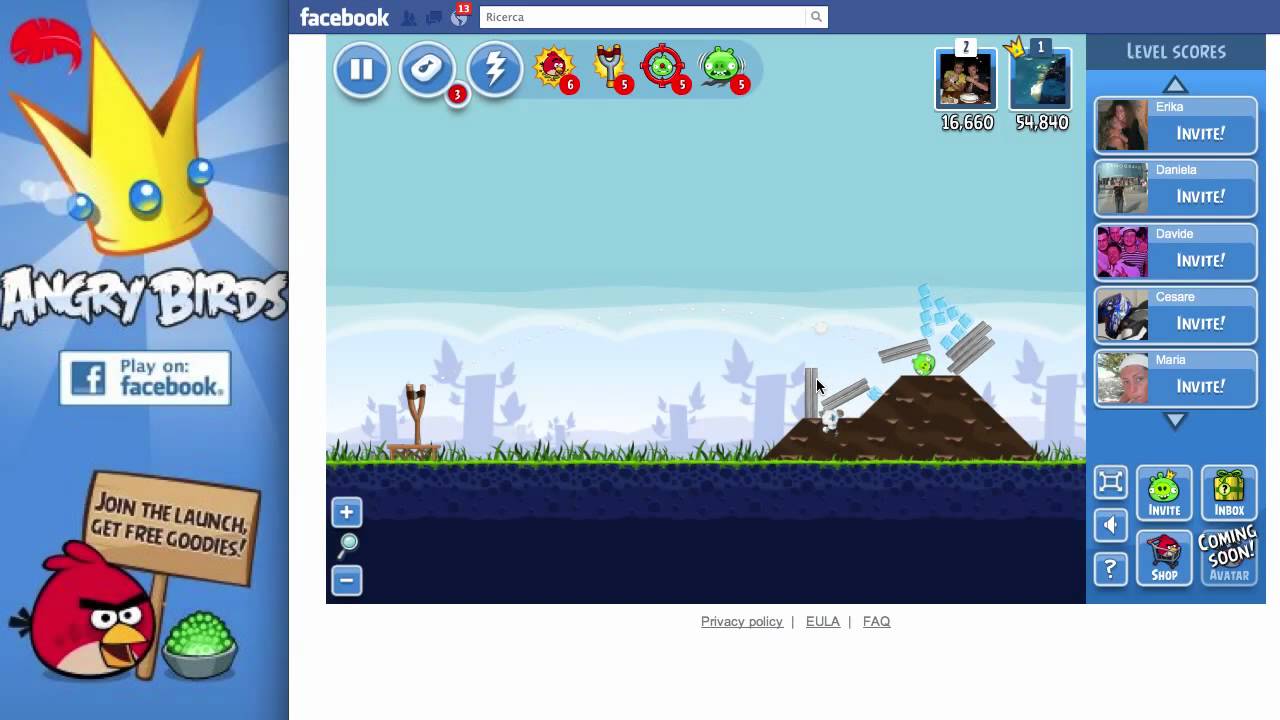 Angry Birds facebook level 1-10 Poached Eggs Walkthrough 3 stars ...