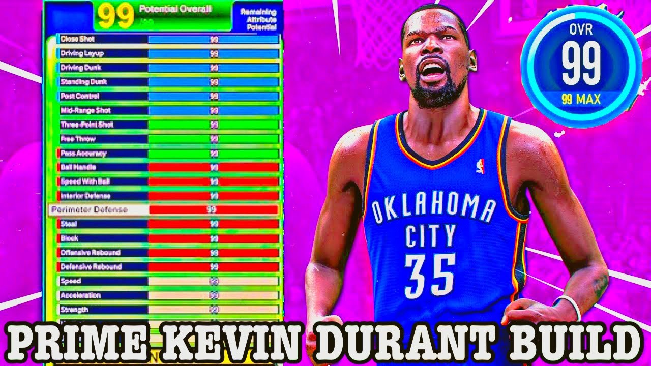 NBA2K24 KEVIN DURANT BUILD - 85 3PT/93 DRIVING DUNK - 6’9 DEMIGOD BUILD ...