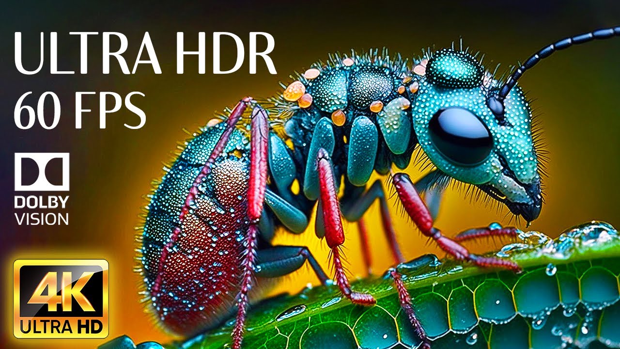 4K HDR 60fps Dolby Vision with Animal Sounds & Relaxing Music (Colorful ...