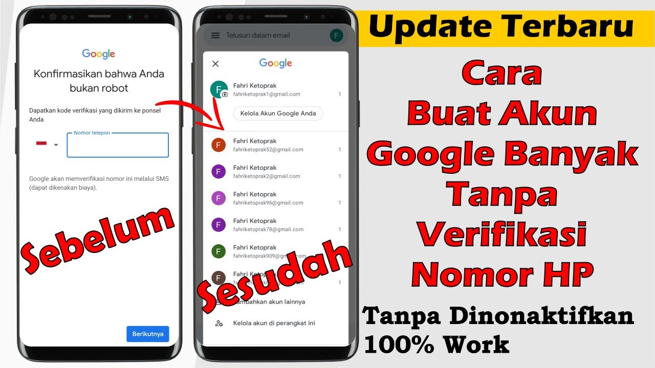 Cara Buat Akun Google Tanpa Verifikasi Nomor HP - YouTube