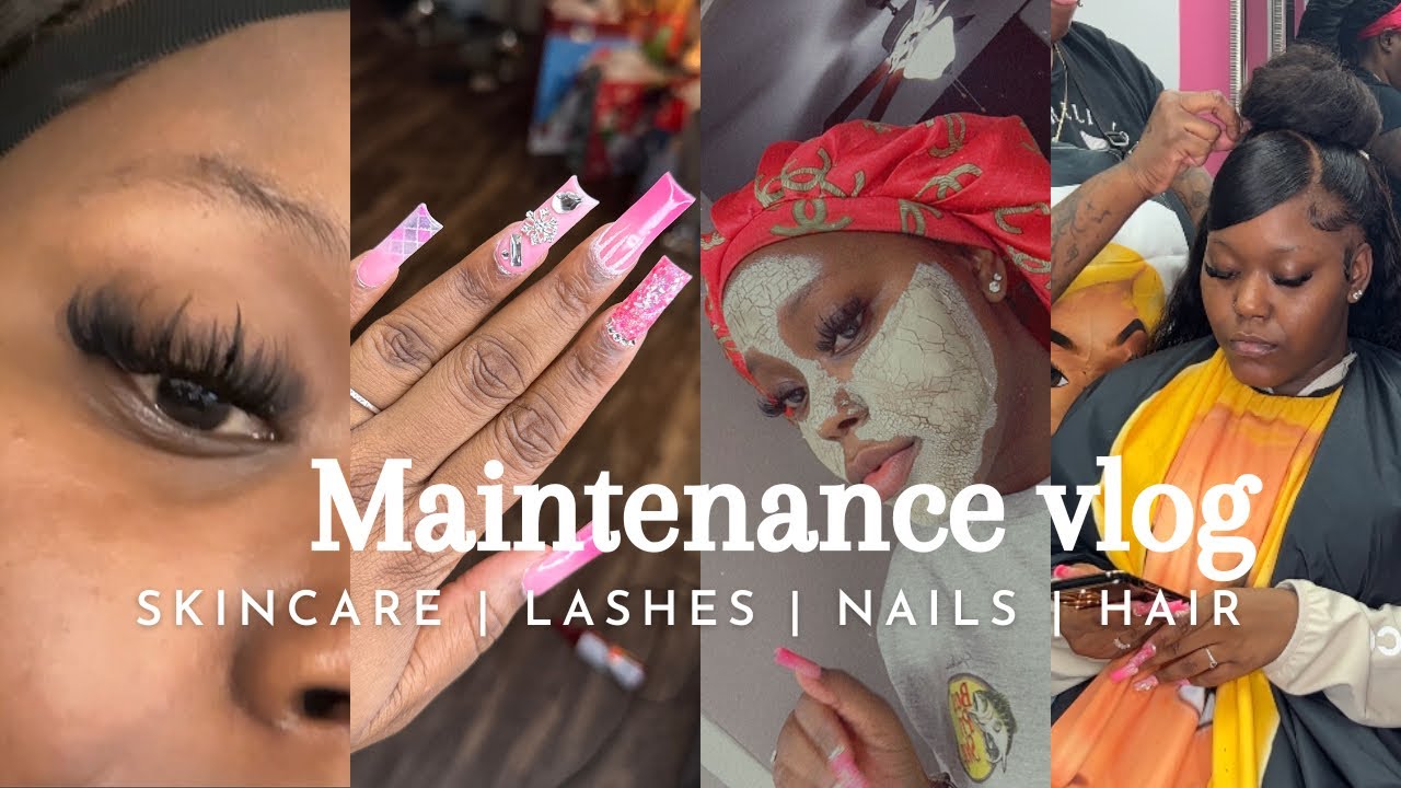 Winter maintenance vlog ️| Doing my own acrylics | Lash extensions DIY ...