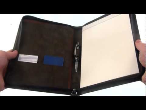 Tresenda Courier Zippered Leather Portfolio - Myron Corporation