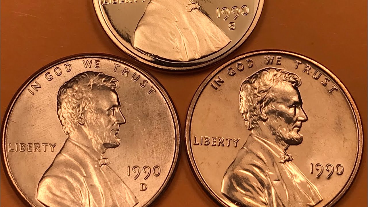 The Only No S US Pennies Ever - 1990 US Lincoln One Cent Coins - YouTube