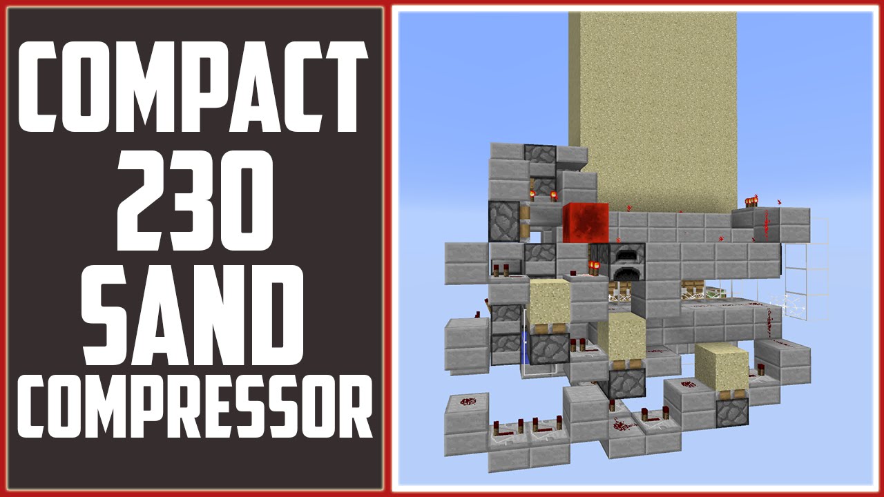 Minecraft Tutorial: Compact 230/240 Sand Compressor [7x10, Insanely ...