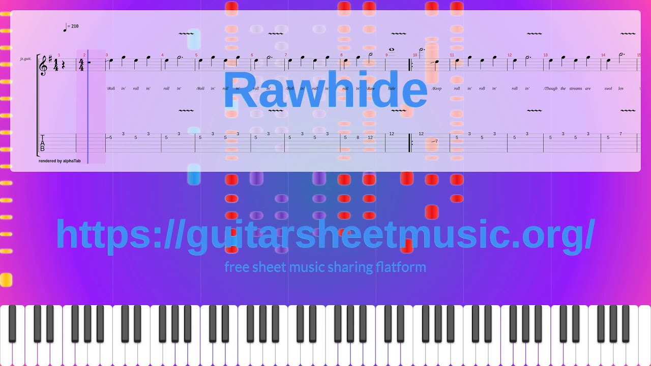 Rawhide Sheet Music Free, Synthesia Piano - YouTube