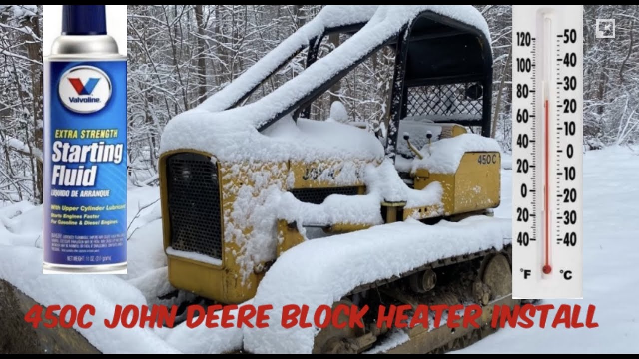 Block heater install 450C John Deere dozer - YouTube