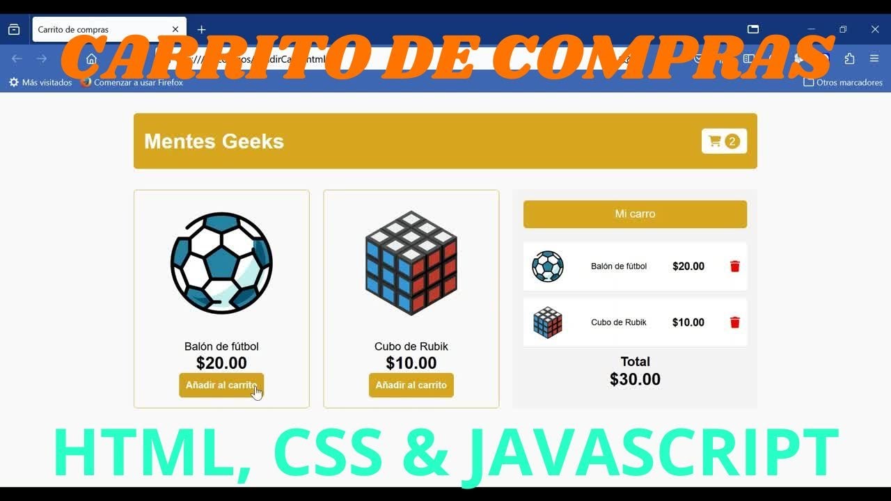 Cómo Crear Un Carrito De Compras Html Css And Javascript Web 0874