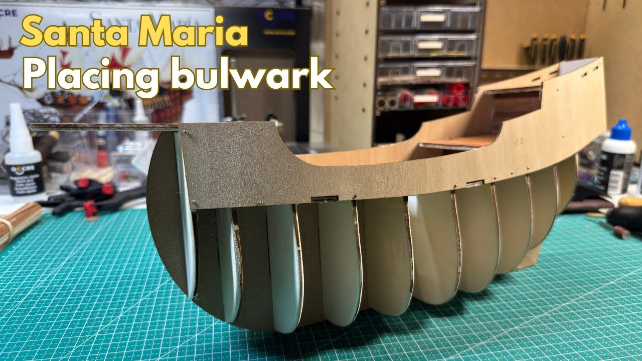 Santa Maria - Kit by occre - Bulwark installation before hull planking ...