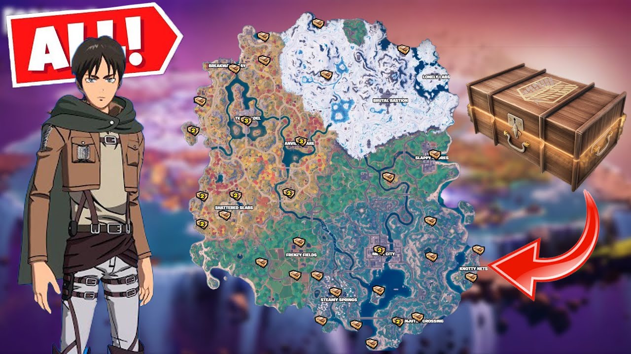 *ALL* Scout Regiment Footlocker Chests Locations | Fortnite - YouTube