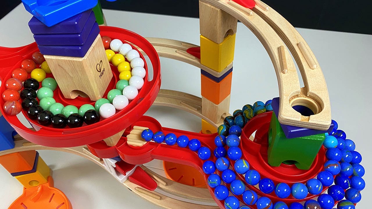 Marble Run Race ASMR, Hape Quadrilla Course ☆ Rolling Ball - YouTube