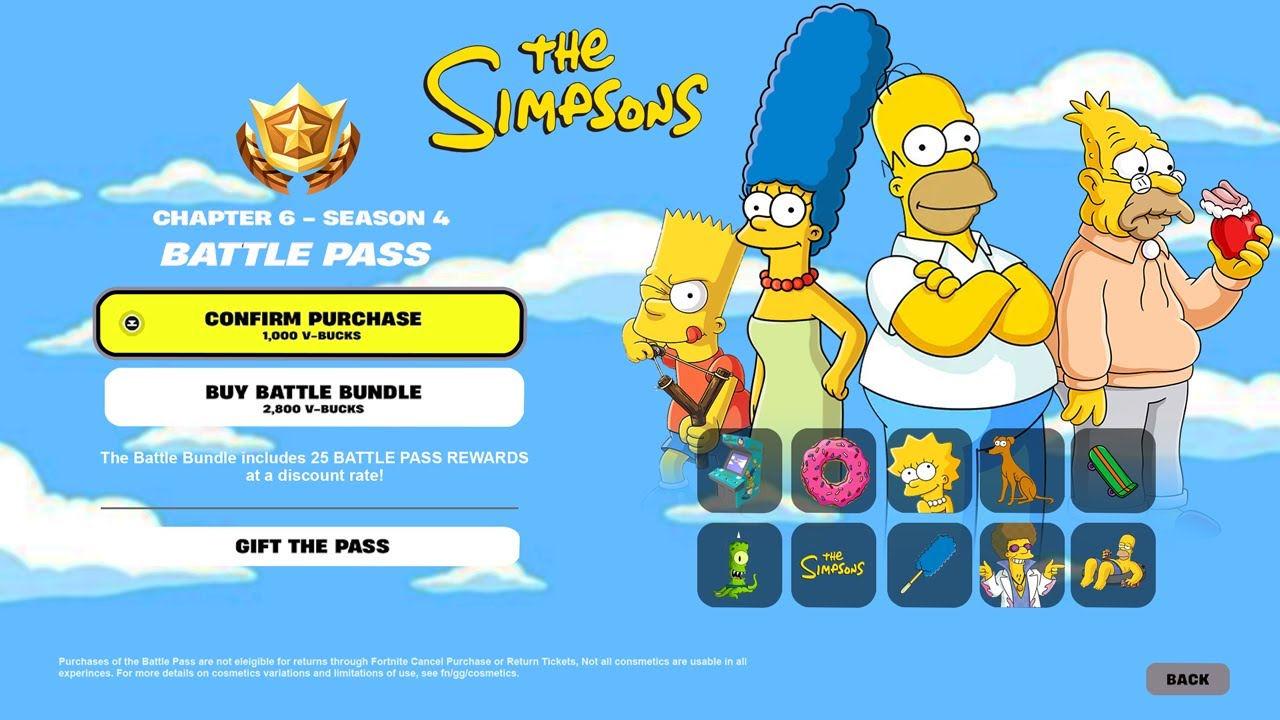 Fortnite Chapter 6 - Season 4 (Simpsons Battle Pass) - YouTube