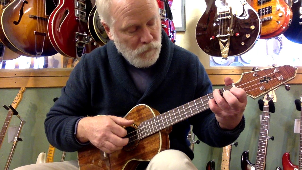 Rick Turner Compass Rose Luxo Style-C Flamed Koa Ukulele | "Deck the ...