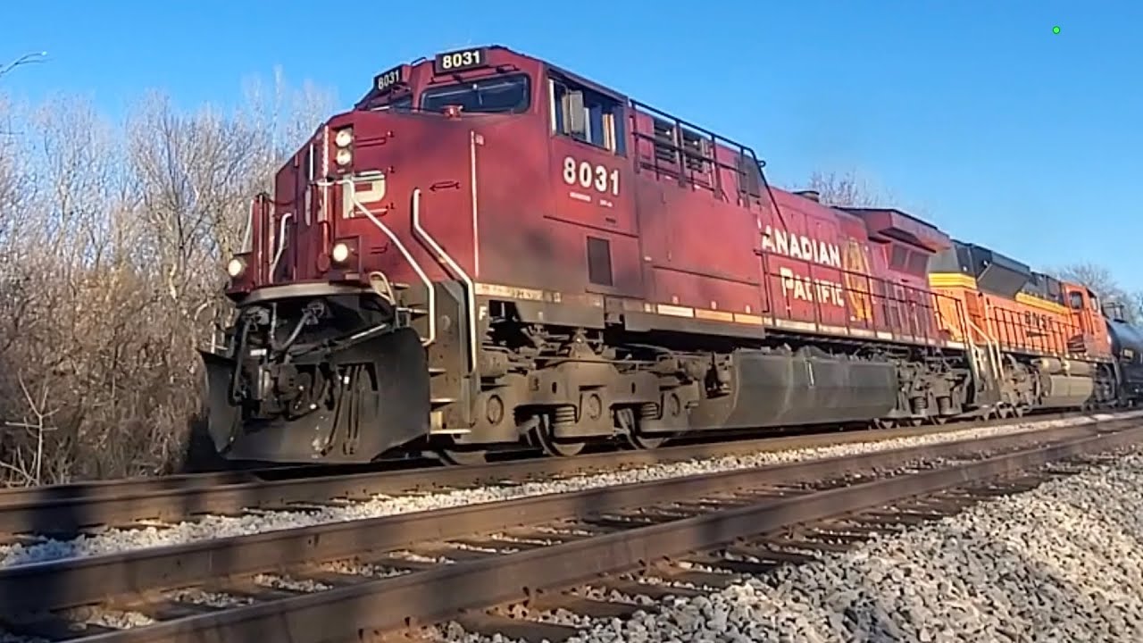 CP 8031 & BNSF 9281 heading Westbound from Bensenville IL Railfaning CP 253 February 12th 2023 ...