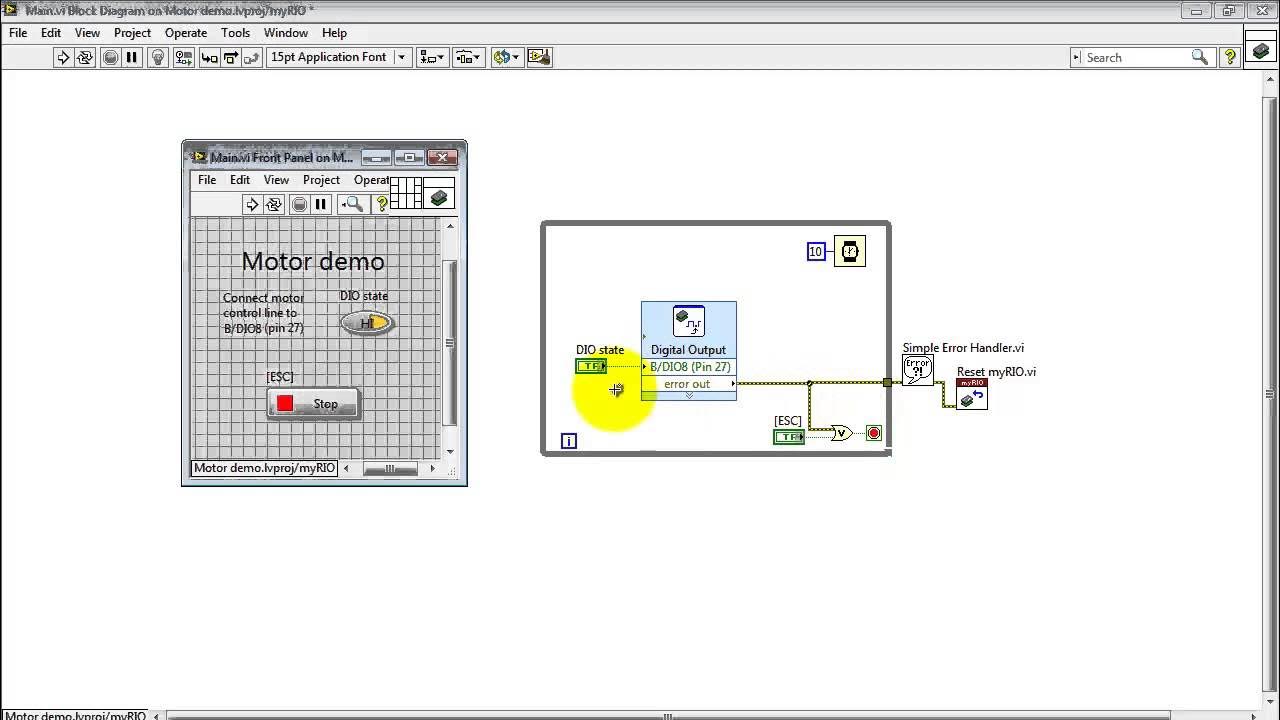 Ni Myrio Motor Demo Labview Project Youtube