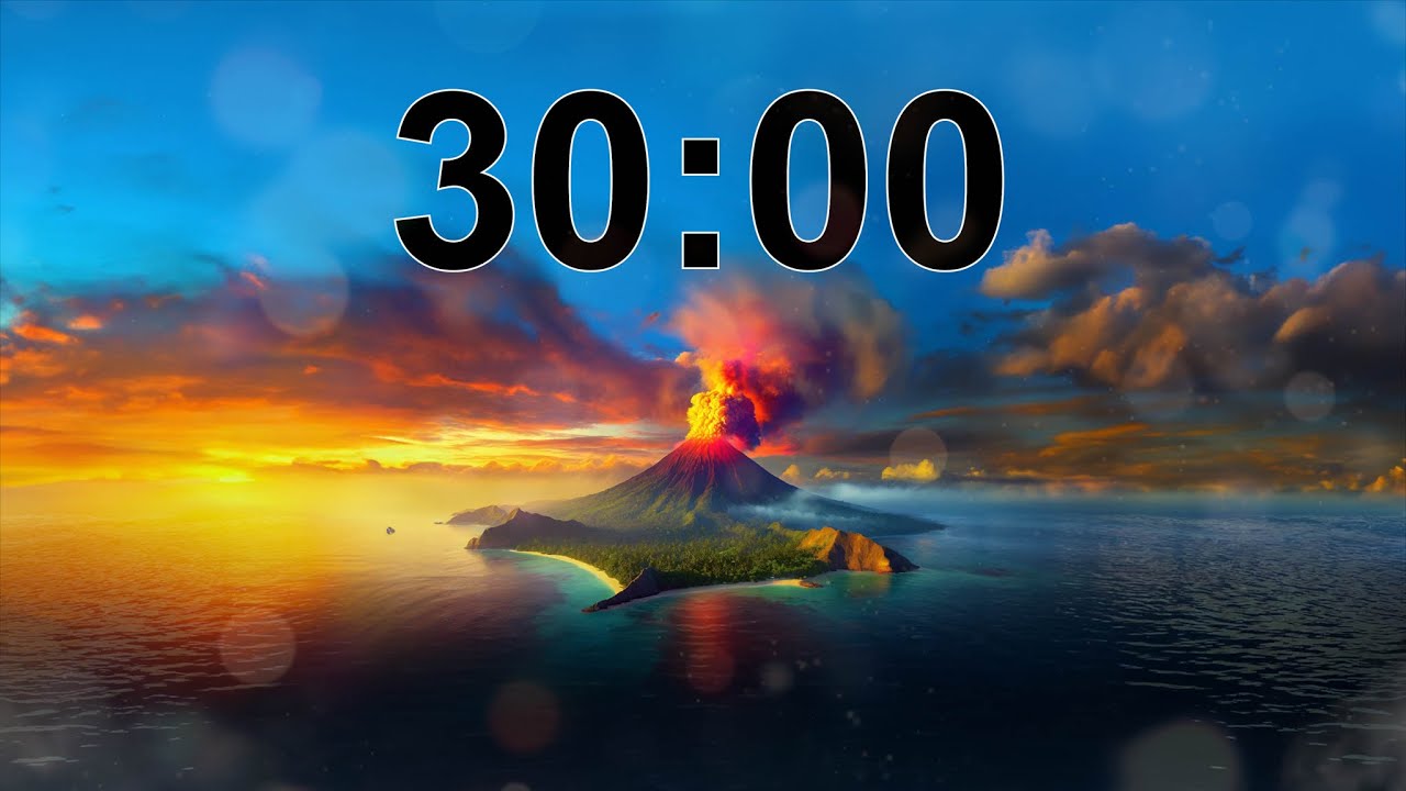 30 Minute Timer - Volcano Paradise Theme 🌋 - YouTube