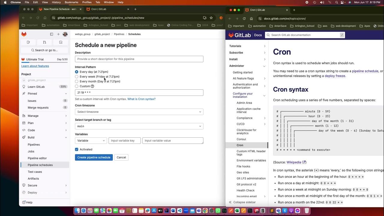 gitLab pipeline schedule - YouTube