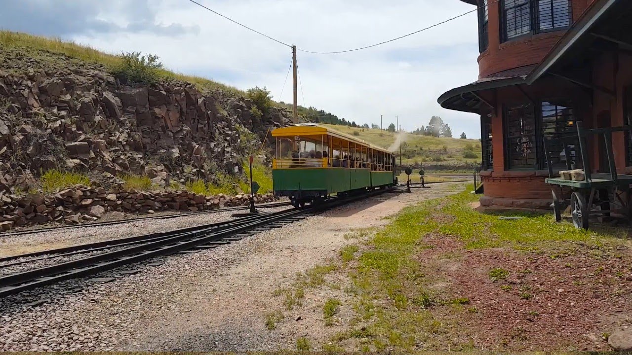 Cripple Creek & Victor Train Arrives At The Depot, in Victor, Colorado ...