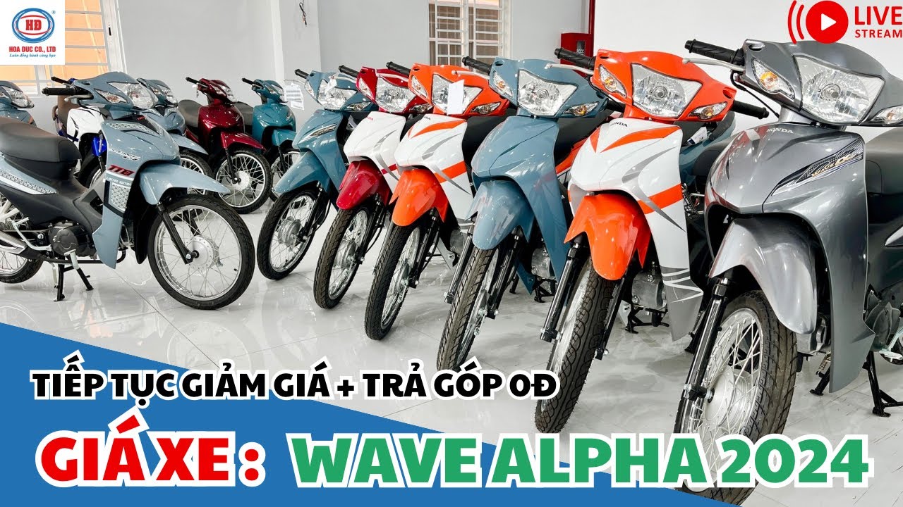 Giá xe Wave alpha 2024 cập nhật màu mới cực đẹp || Giảm giá cuối tháng ...