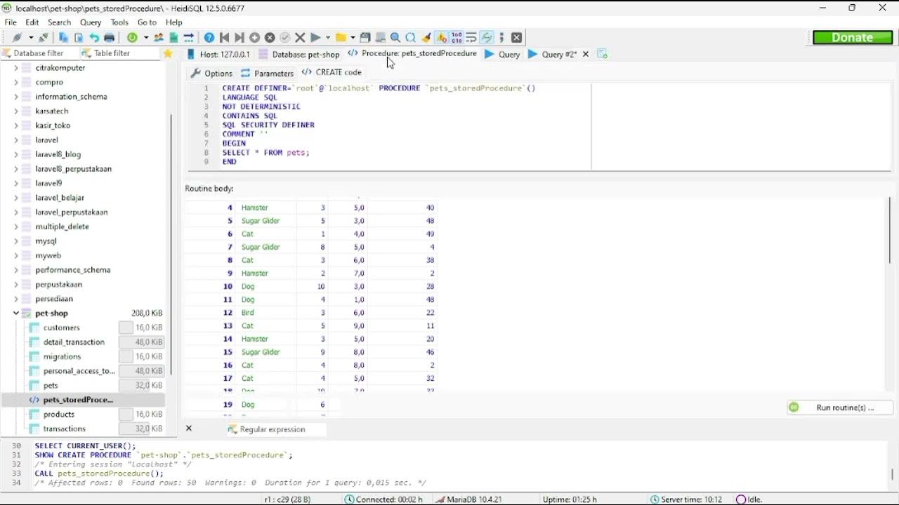 Tutorial Membuat Stored Procedure di Heidisql - YouTube