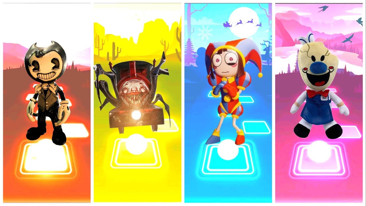 BANDY EXE 🆚 THOMAS TAIRN EXE 🆚 POMNI EXE 🆚 LCE SCREAM EXE TILES HOP ...