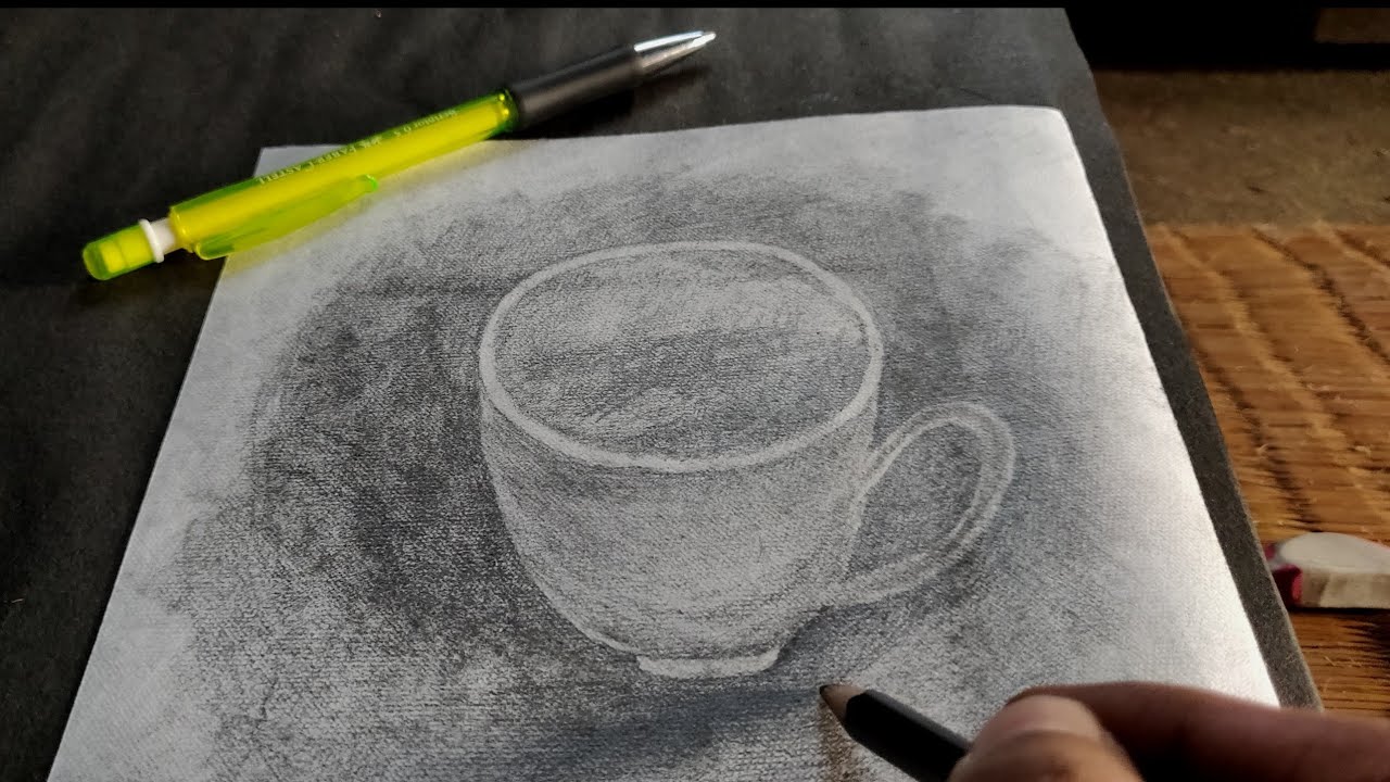 how to Drawing cup | realistic sketching cup | draw illusion - YouTube