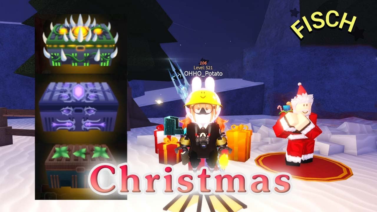 เปิดกล่องสุ่มหมู่บ้านคริสต์มาส - Roblox Fisch Christmas Event - YouTube
