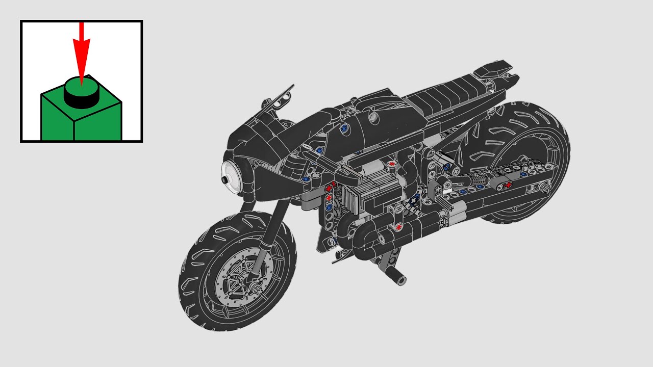 LEGO Technic 42155, THE BATMAN – BATCYCLE - building instructions - YouTube