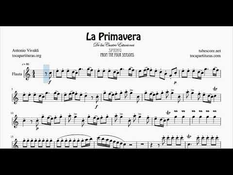 Spring Complete Sheet Music for Flute C Major Easy - YouTube