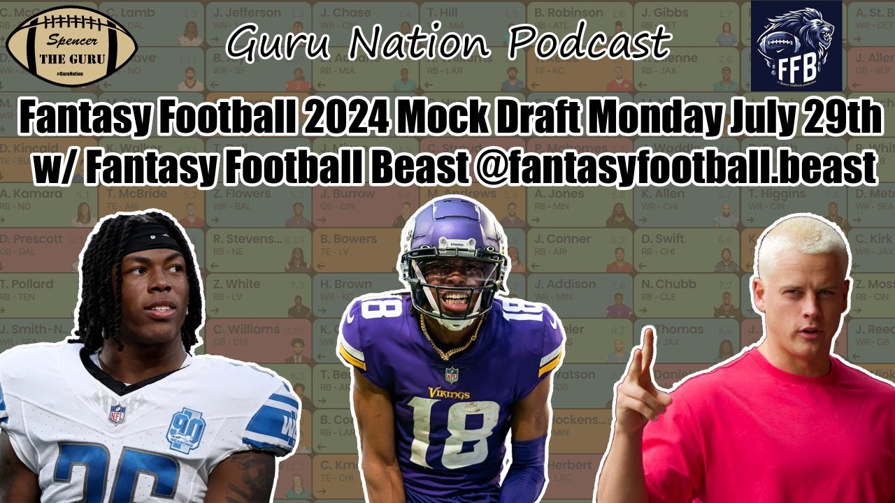 2024 Fantasy Football Mock Draft Monday 12-Team PPR w/Fantasy Football ...