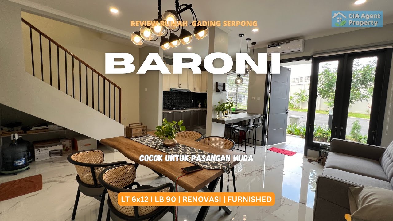 BARONI SUMMARECON SERPONG Review rumah 6x12 renovasi dan furnish - YouTube