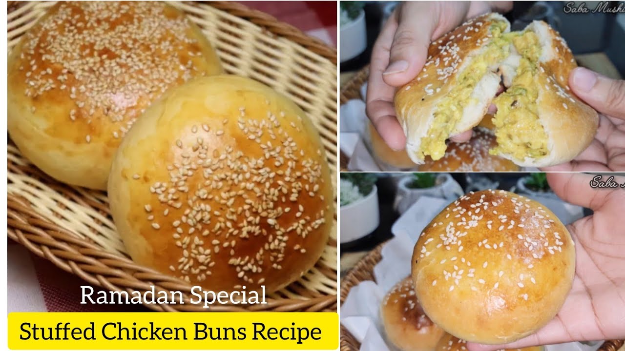 Stuffed Chicken Buns Recipe ( Ramadan Special) Chicken Cheese Stuffed ...